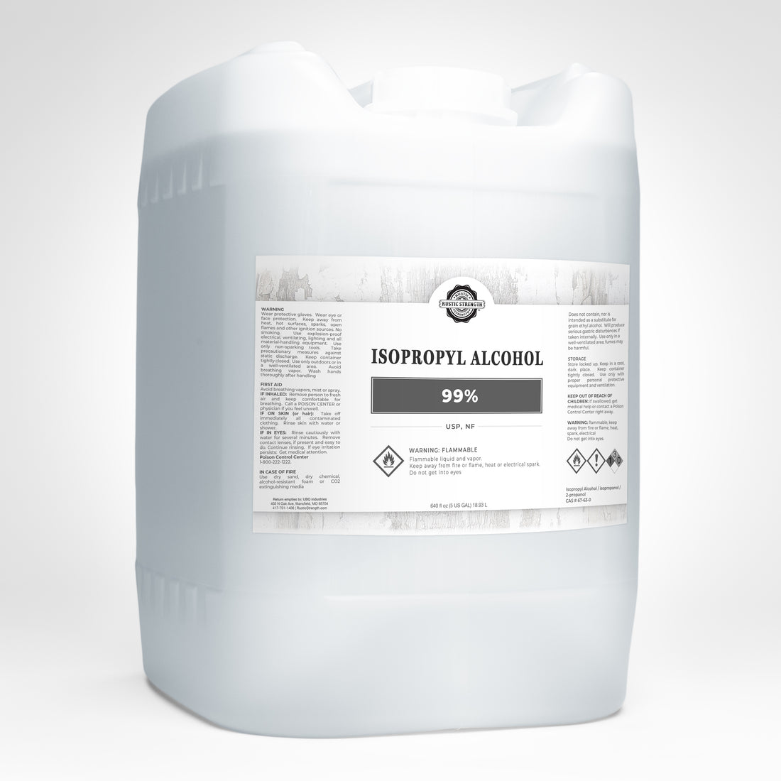 Isopropyl Alcohol 99% | 5 gallon (freight only) – rusticstrengthwholesale